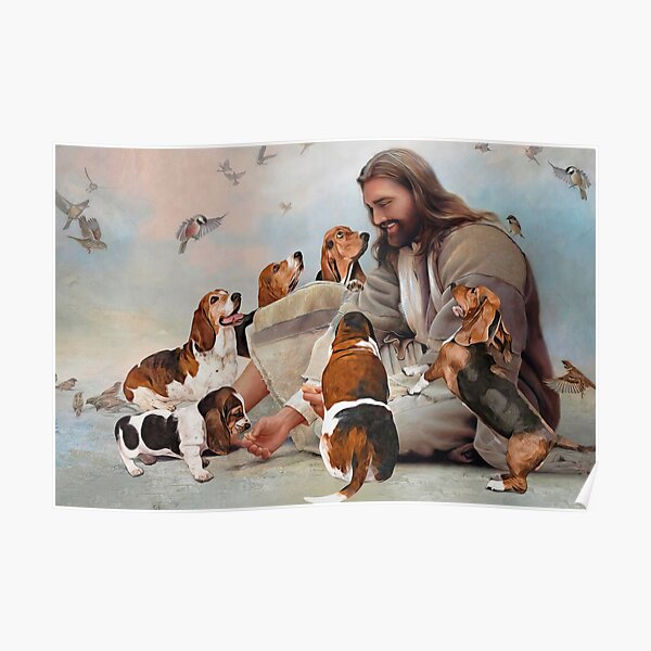 "God surrounded by Basset Hound angels Gift for you - Jesus Basset ...