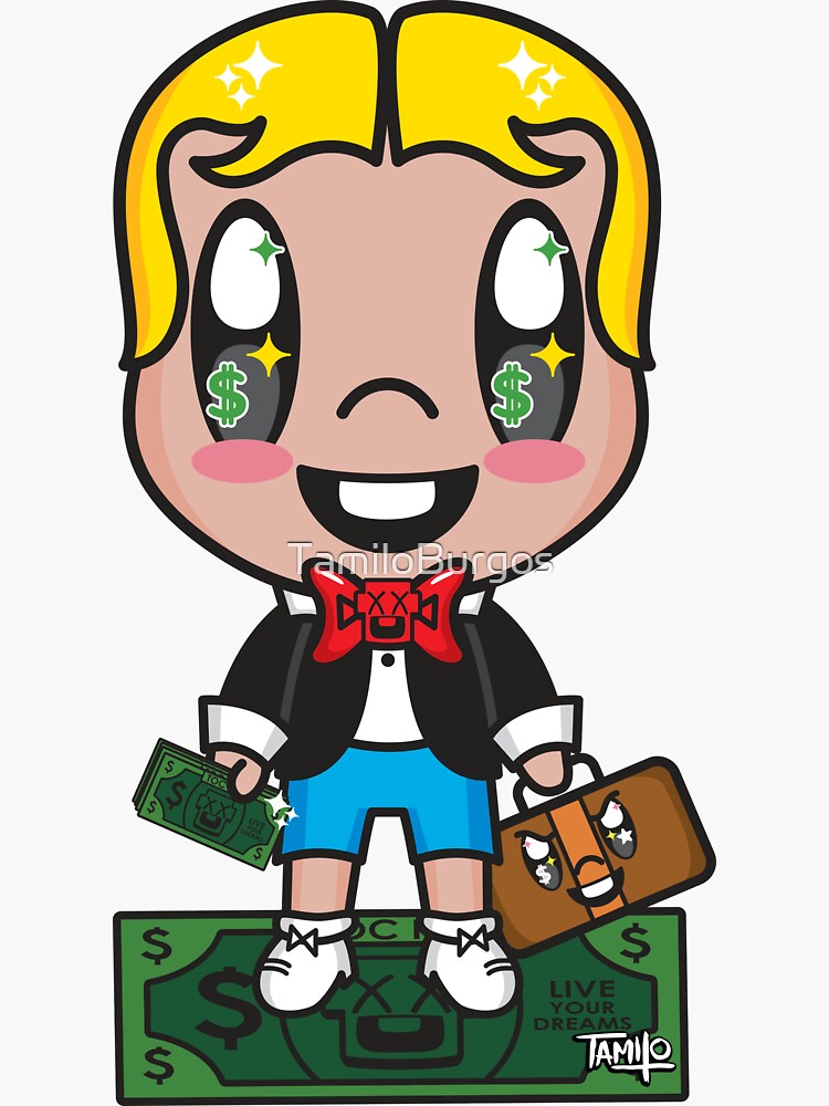 "Rich Boy | Money Bag" Sticker for Sale by TamiloBurgos | Redbubble