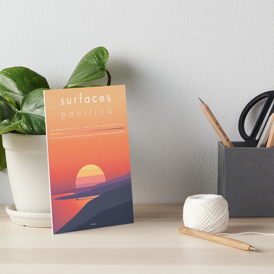 "Surfaces Pacifico (2021) Band Album Cover" Art Board Print for Sale by ...