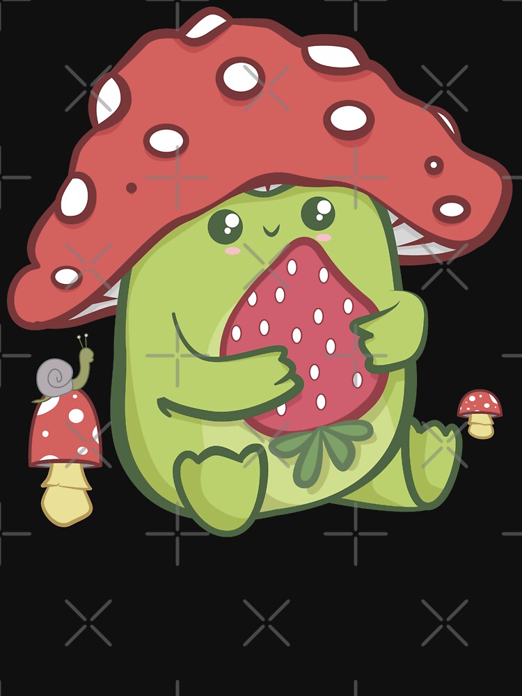 Cute Frog With Hat Mushroom Kawaii Cottagecore Aesthetic Art T Shirt