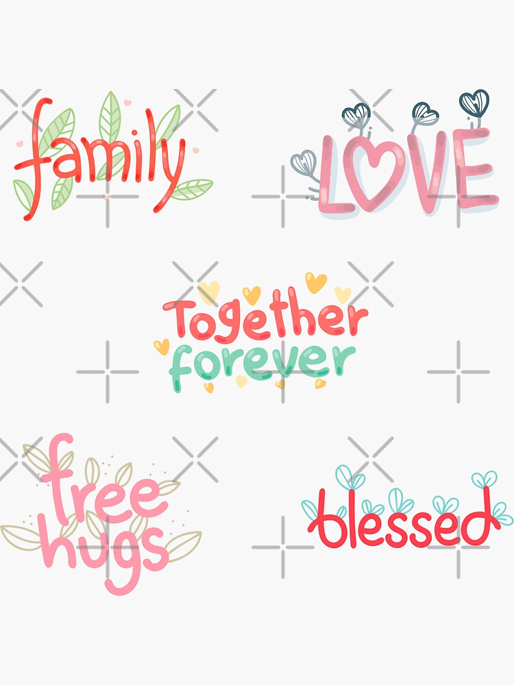 "Family Love Sticker Pack" Sticker for Sale by Scubedesign | Redbubble