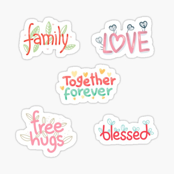"Family Love Sticker Pack" Sticker for Sale by Scubedesign | Redbubble