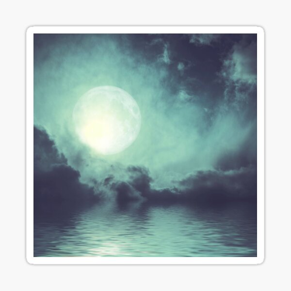 "Full Moon" Sticker by Jujuzinha21 | Redbubble