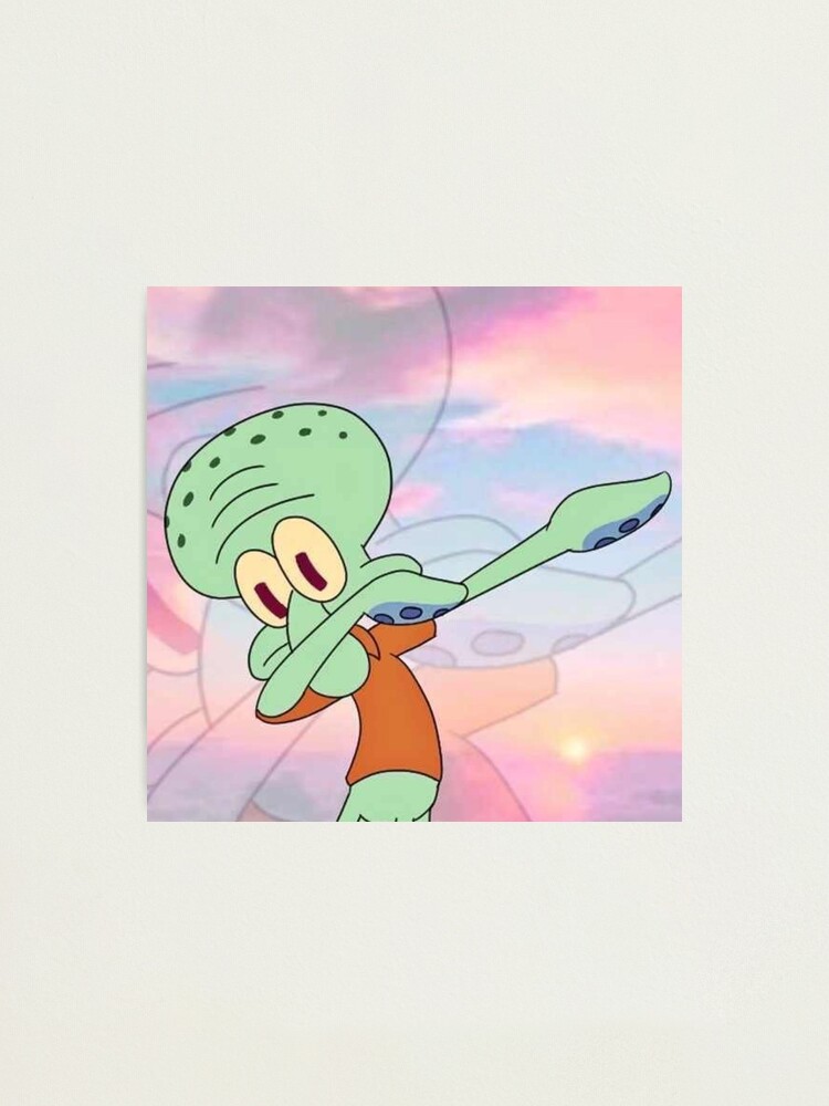 "Funny squidward dabbing spongebob squarepants meme" Photographic Print ...