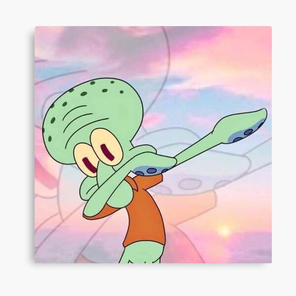 "Funny squidward dabbing spongebob squarepants meme" Canvas Print for ...