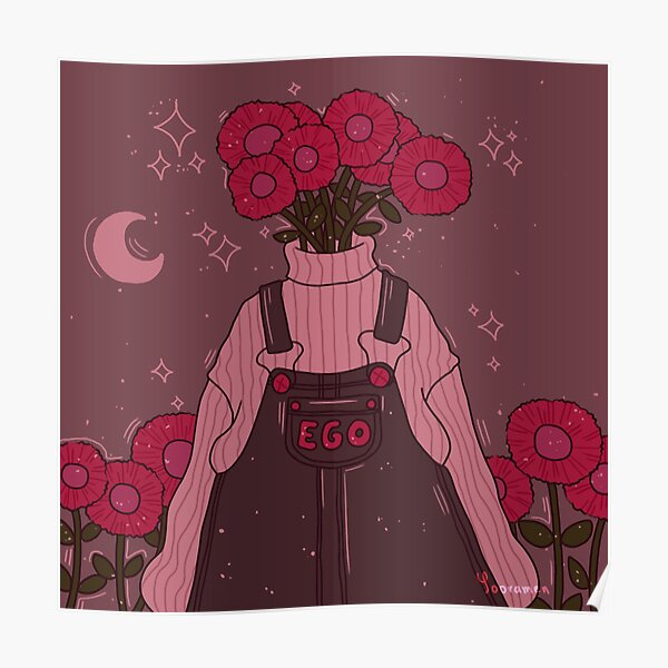 "flower head girl " Poster for Sale by blueeesidee | Redbubble