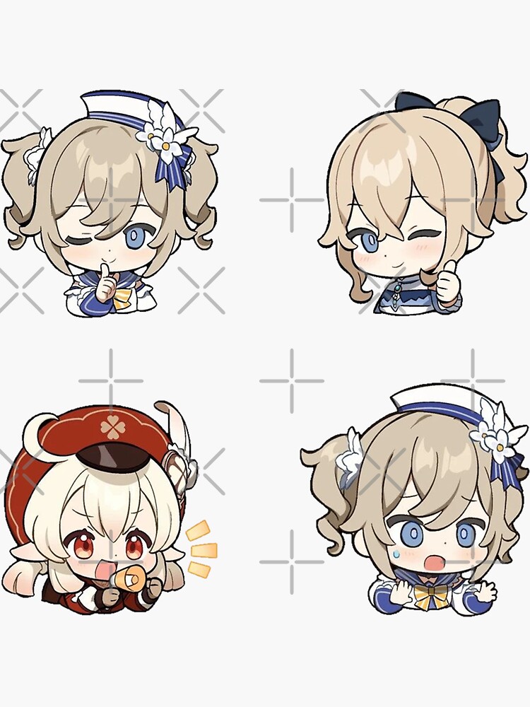 "Jean Barbara Klee Midsummer Island Adventure Genshin Impact Chibi ...