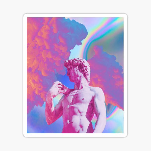 "Vaporwave David Statue" Sticker for Sale by Prints4Souls4 | Redbubble