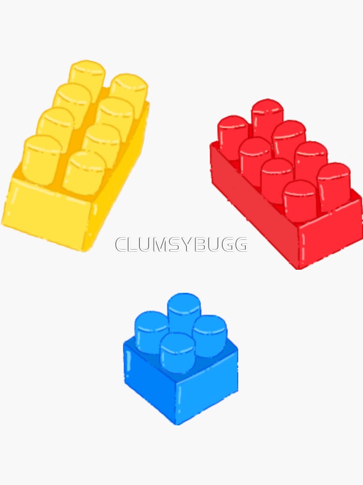"Building block Tot" Sticker for Sale by Brittbuggyarts | Redbubble
