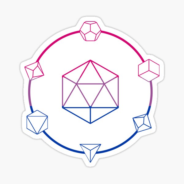 "Bisexual Pride Dice" Sticker for Sale by RoleCallDnD | Redbubble