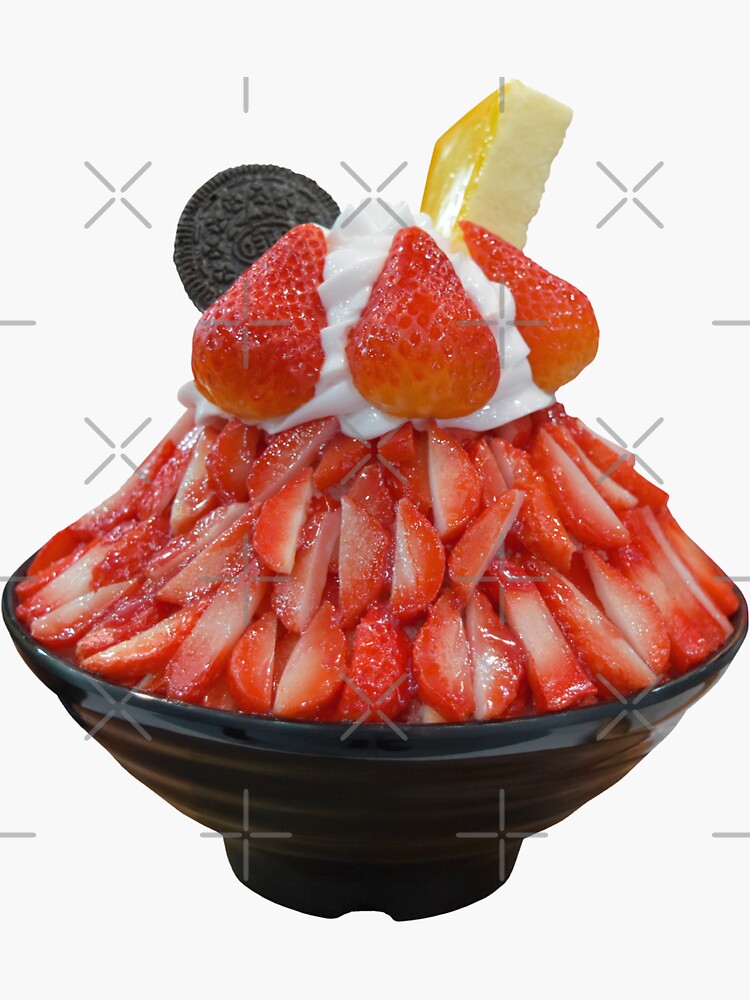 "Strawberry Bingsu with Cookie" Sticker for Sale by NerdyByDesign ...