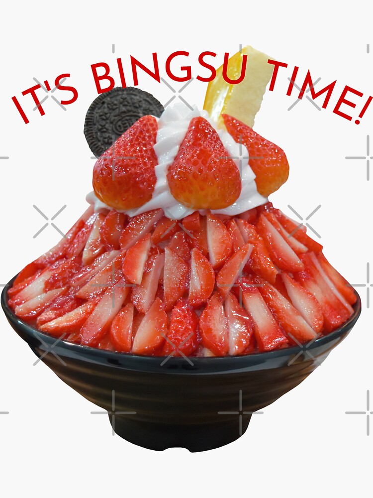 "Bingsu Time | Strawberry Bingsu with Cookie" Sticker by NerdyByDesign ...