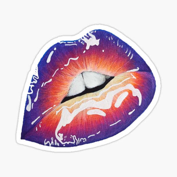 "Lip Drawing design" Sticker for Sale by Jcolordrawingz | Redbubble