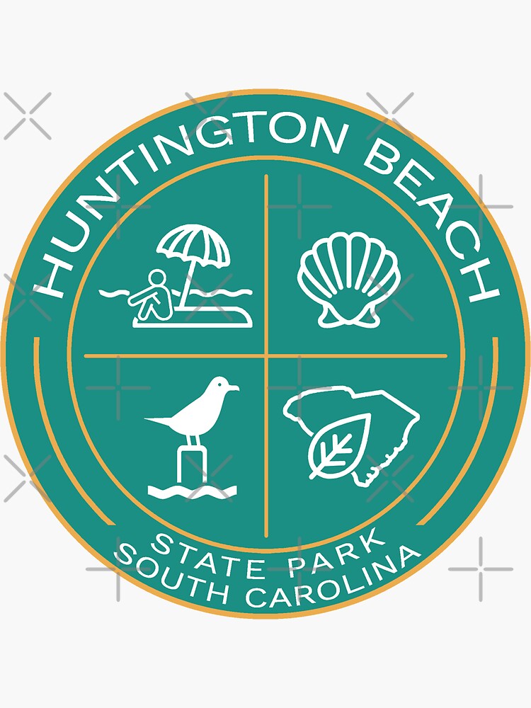 "Huntington Beach State Park Heraldic Logo" Sticker for Sale by ...