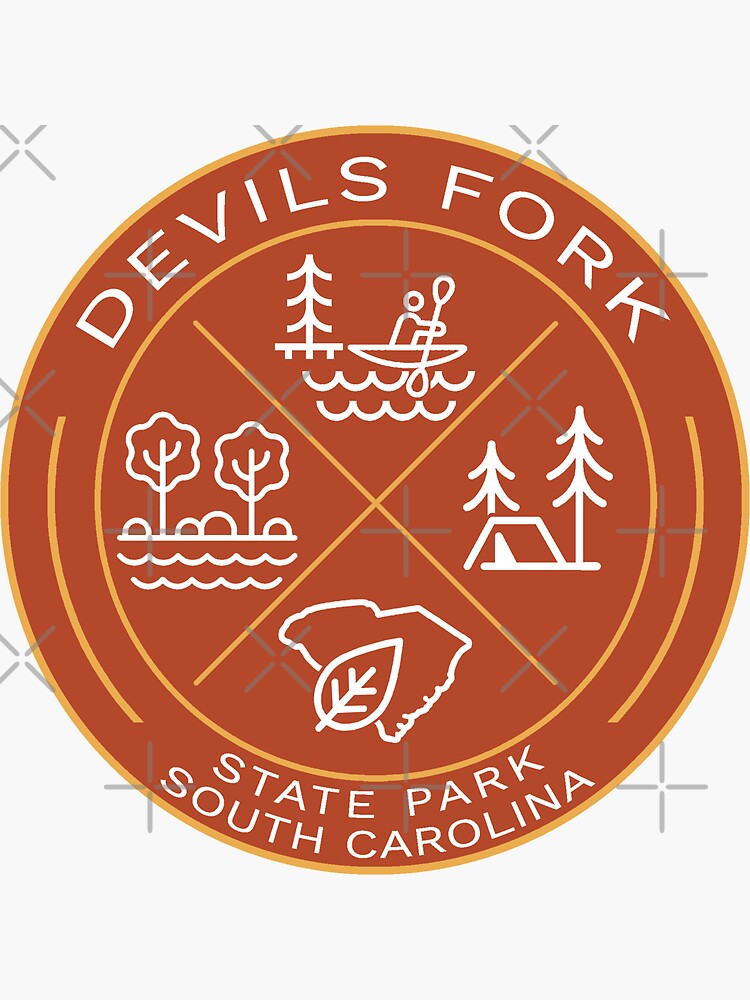 "Devils Fork State Park Heraldic Logo" Sticker for Sale by VanyaKar ...