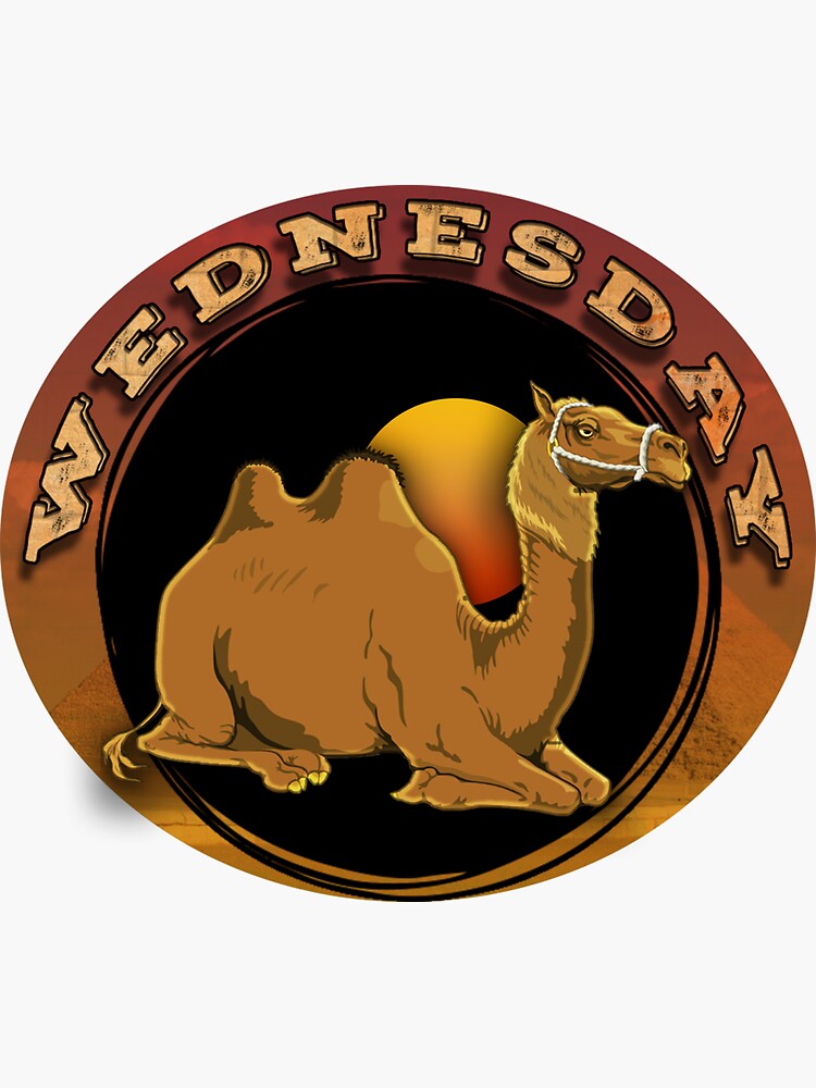 "Camel Wednesday Funny T-shirt Hump Day Camel" Sticker by EsembeDesigns ...