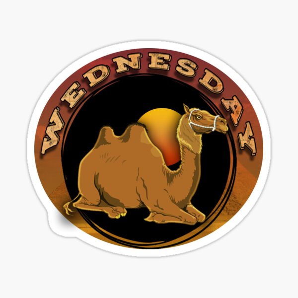 "Camel Wednesday Funny T-shirt Hump Day Camel" Sticker by EsembeDesigns ...