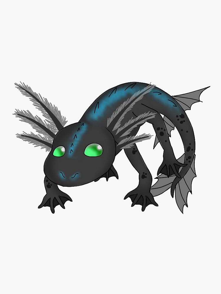 "Axolotl Night Fury " Sticker for Sale by TheArtistDT207 | Redbubble