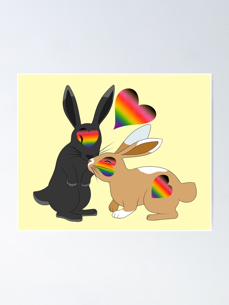 "Gay Pride Rabbits" Poster for Sale by MetallicWings15 | Redbubble