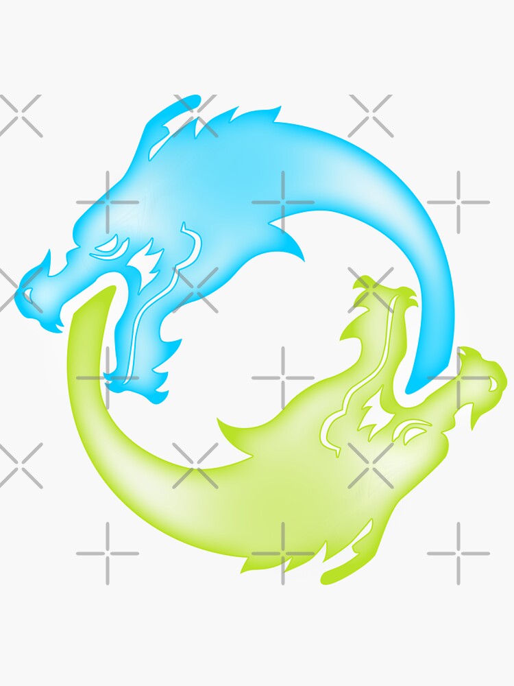 "Two Dragons, two Brothers" Sticker for Sale by Retro-Freak | Redbubble