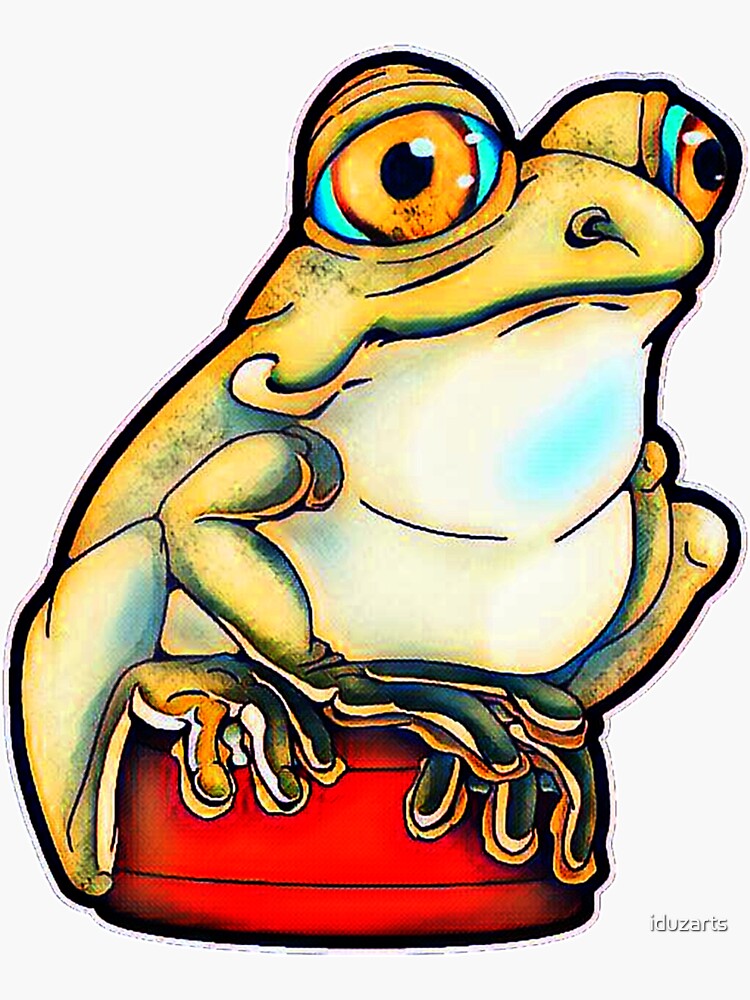 "Cute frog on a bottle cap" Sticker for Sale by iduzarts | Redbubble