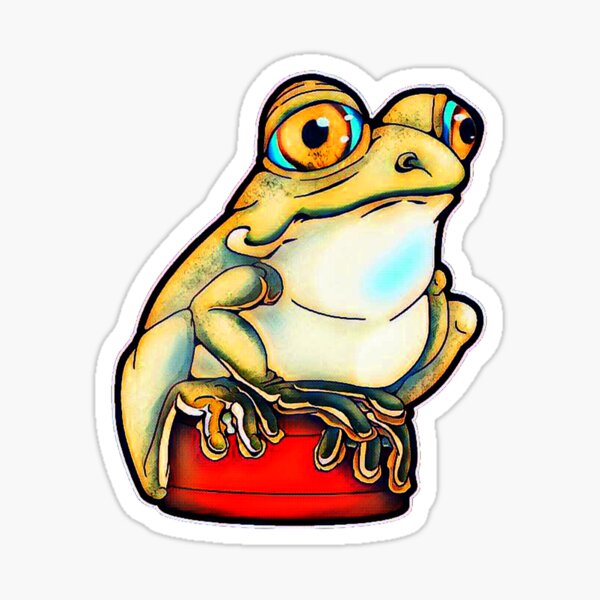 "Cute frog on a bottle cap" Sticker for Sale by iduzarts | Redbubble