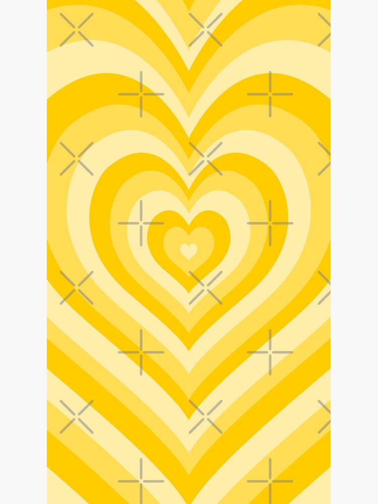 "monochrome yellow heart" Sticker for Sale by y2krevival | Redbubble