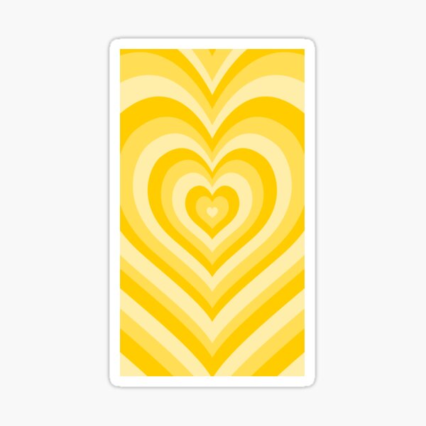 "monochrome yellow heart" Sticker for Sale by y2krevival | Redbubble