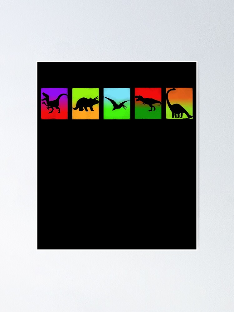 "Dinosaur Line Up - two tone silhouette hat" Poster for Sale by Da ...