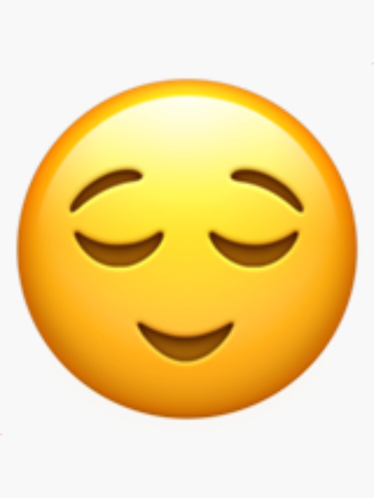 "Relieved Face Emoji" Sticker for Sale by Popular-Gifts | Redbubble