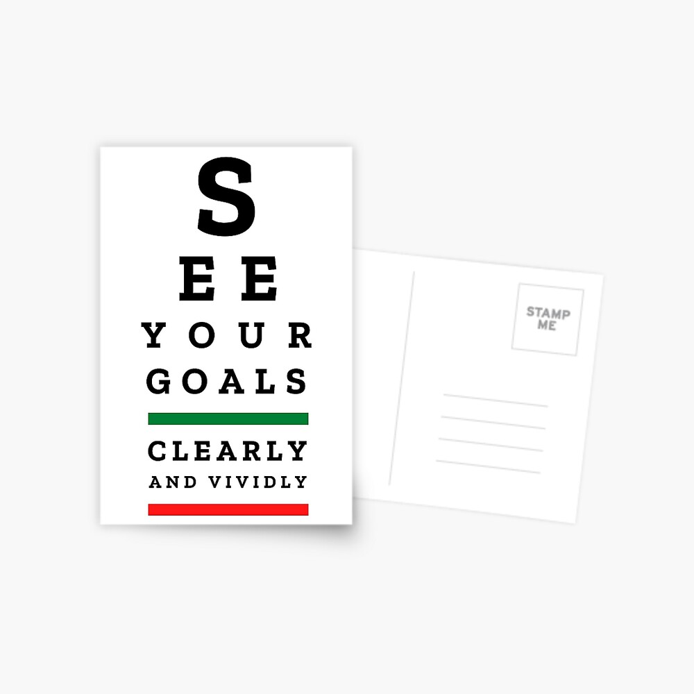 "EYE CHART - See Your Goals Clearly and Vividly - motivational art with ...