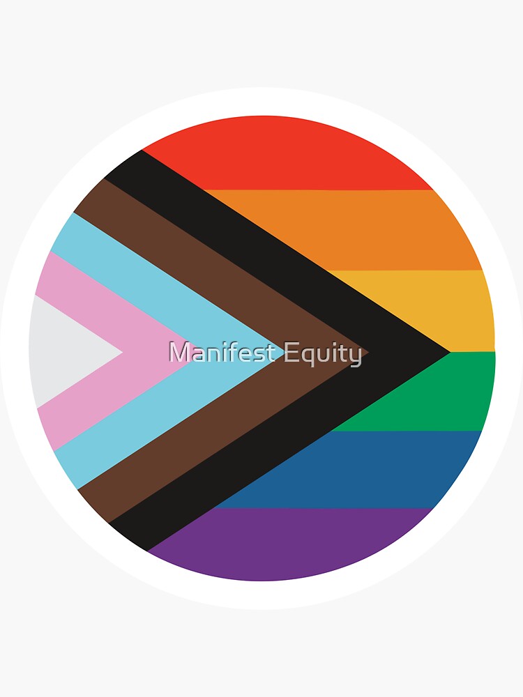 "Progress Pride Flag Circle" Sticker for Sale by ManifestEquity | Redbubble
