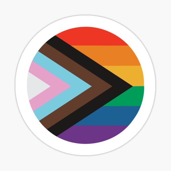 "Progress Pride Flag Circle" Sticker for Sale by ManifestEquity | Redbubble