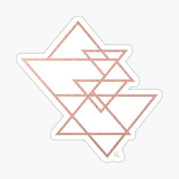 "White Rose Gold Triangles" Sticker for Sale by nldesigns | Redbubble