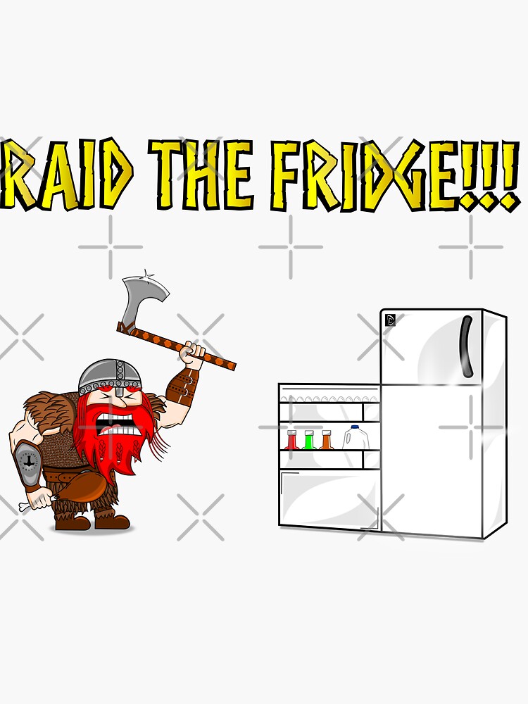 "Raid The Fridge!!! (Light Colors)" Sticker for Sale by DeadlyDesigns18 ...