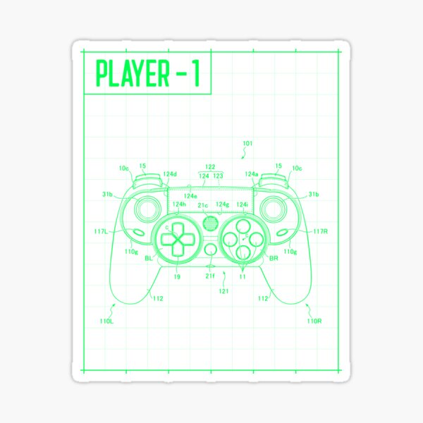 "Green Controller Blueprint l Arcade Blueprint l Retro Gamer | Classic ...