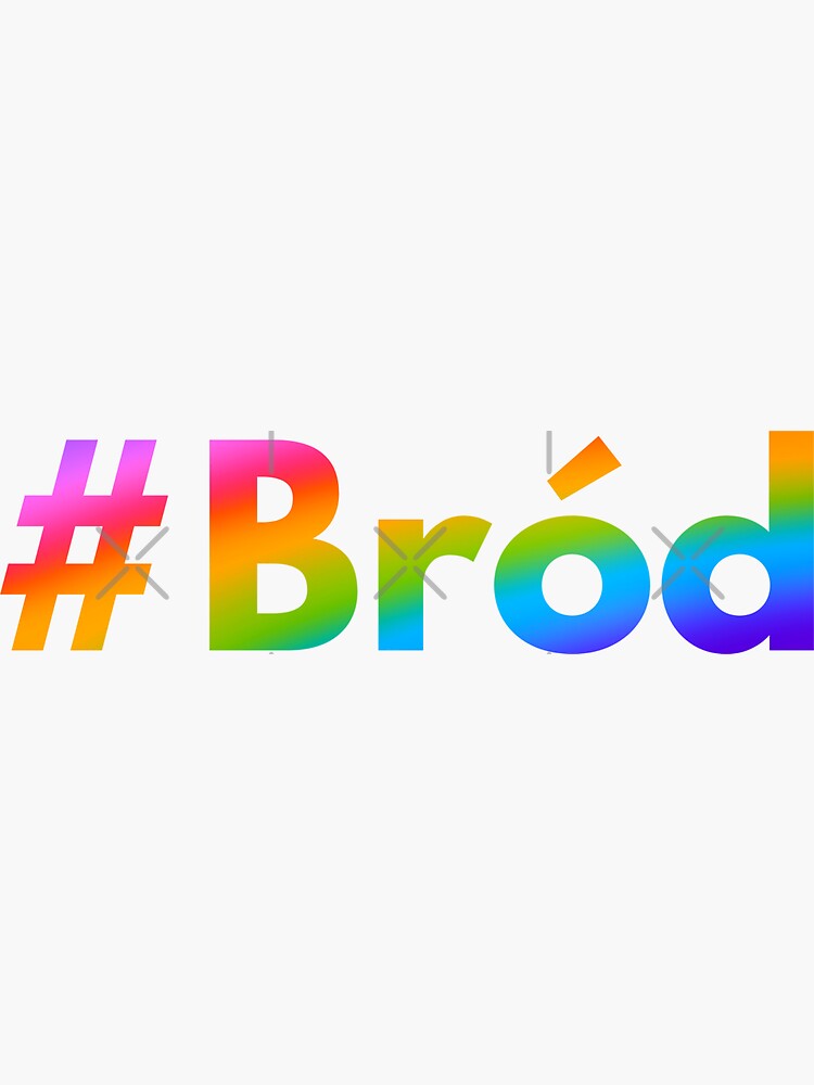 "Hashtag Brod - Pride in Irish - LGBT rainbow colours" Sticker for Sale ...
