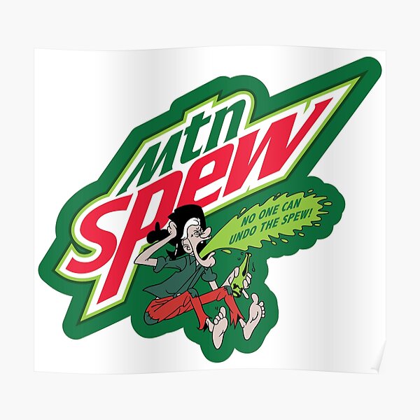 Póster «Mountain Spew "No One Can Undo the Spew" Parodia Logotipo y ...