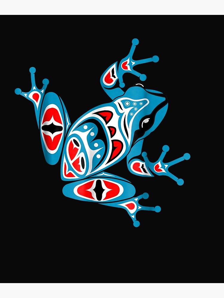 "Frog Pacific Northwest Native American Indian Style Blue Red.png ...