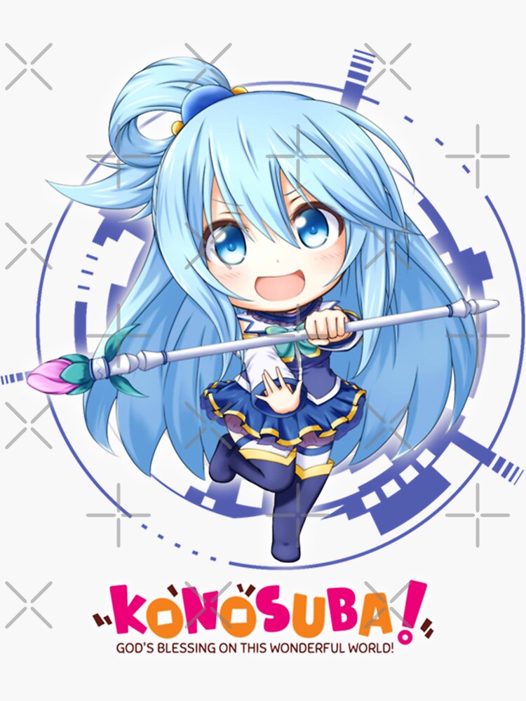 Pegatina «Chibi Aqua Goddess Water Konosuba Clásico» de SteinmanBarbara ...