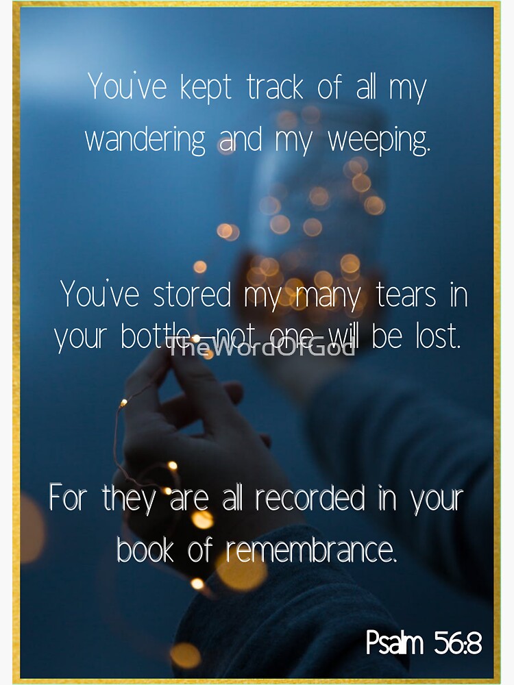 "Psalm 56:8 Christian Bible Verse" Sticker for Sale by TheWordOfGod ...