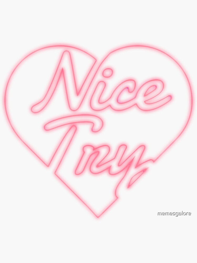 "Nice Try!" Sticker for Sale by memesgalore | Redbubble