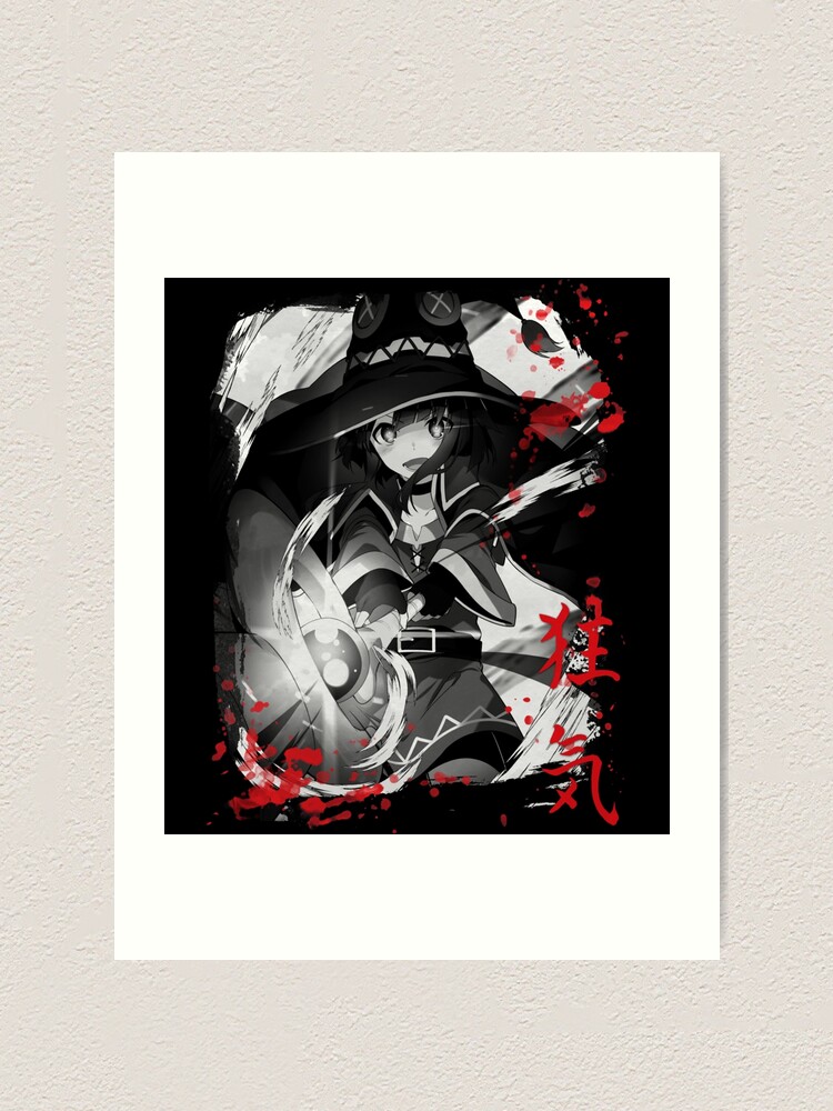 "Megumin black and white Konosuba anime art" Art Print for Sale by ...
