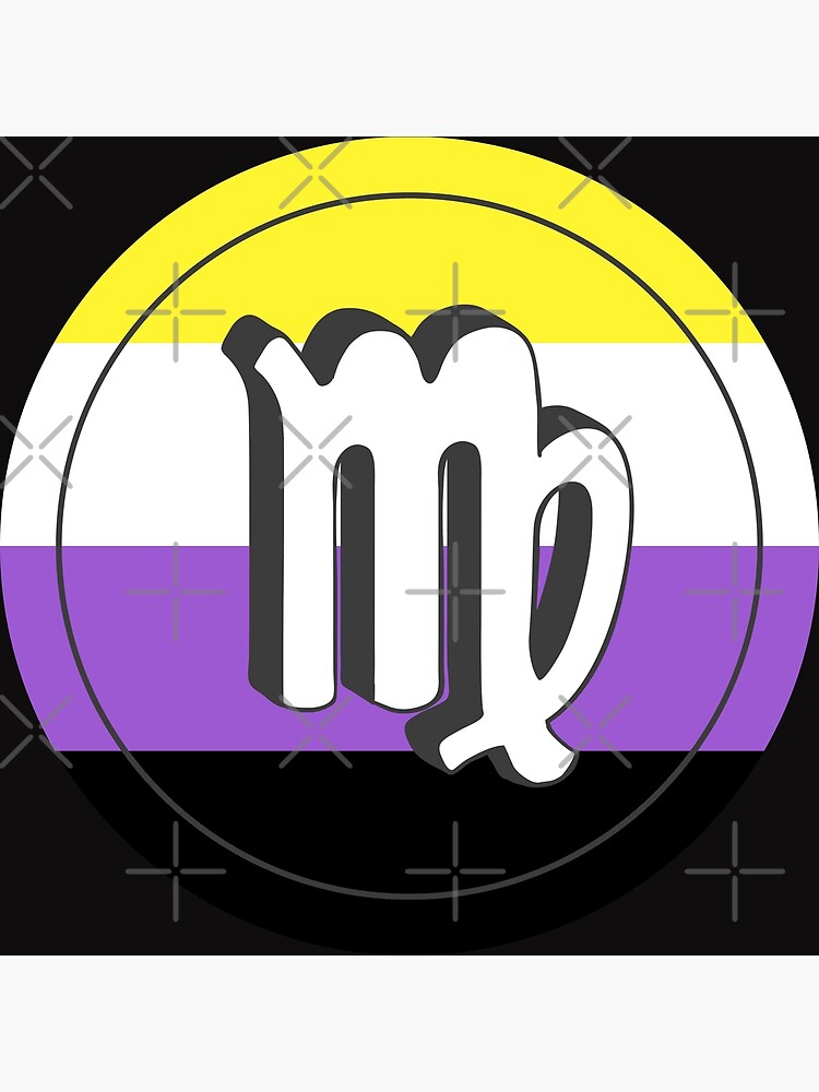 Nonbinary Pride Flag Virgo Zodiac Sign Birthday T For