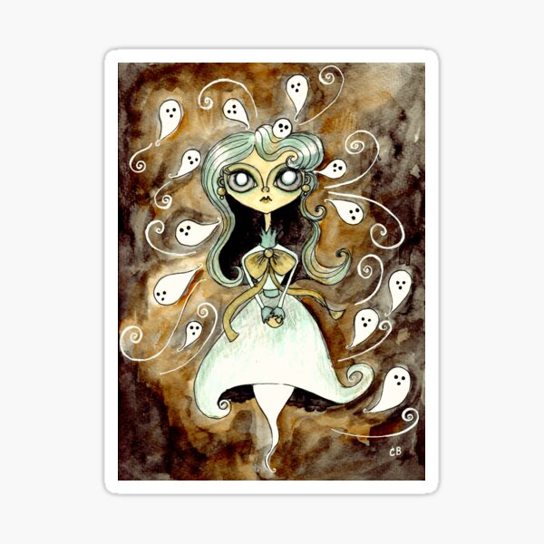 "Eleanor the Ghost Girl" Sticker by Onceuponaillust | Redbubble