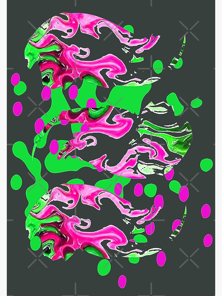"Digital Trippy Wacky Weird Abstraction with Bright Green and Pink ...