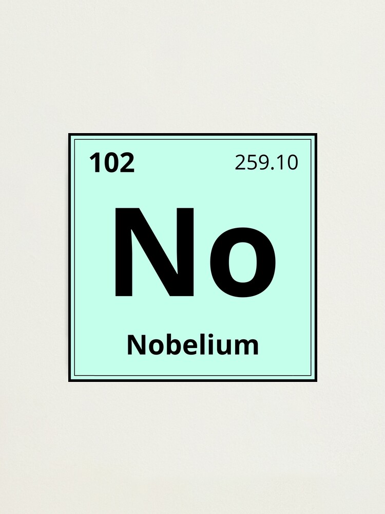 Lámina fotográfica «No | Elemento 102 - Nobelio | Tabla periodica de ...