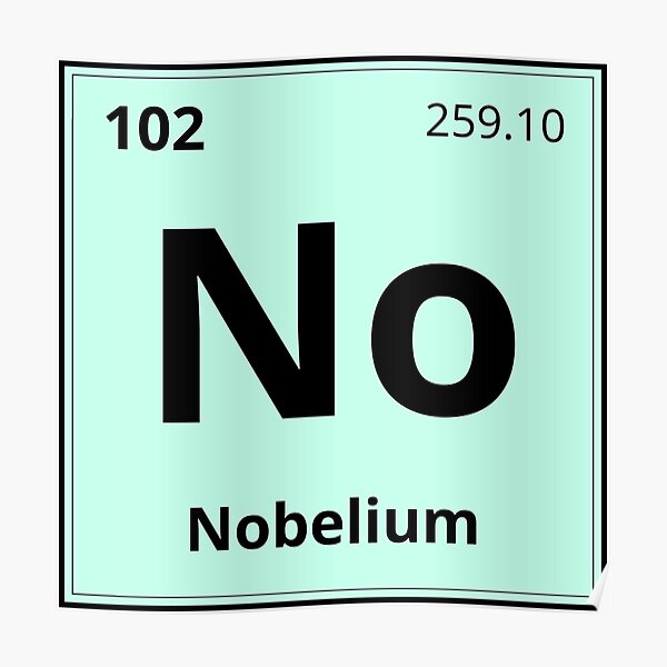 Póster «No | Elemento 102 - Nobelio | Tabla periodica de los elementos ...