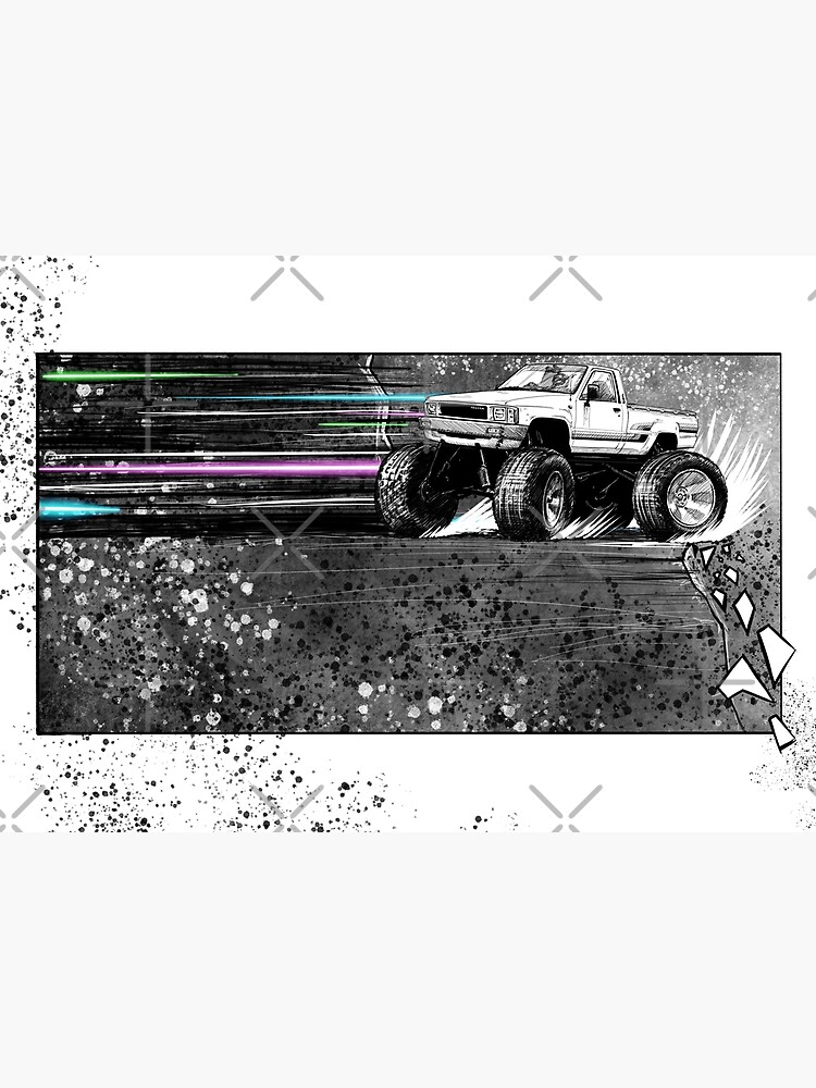 "Drift 6 - monster truck drifting comic car art" Poster by ...