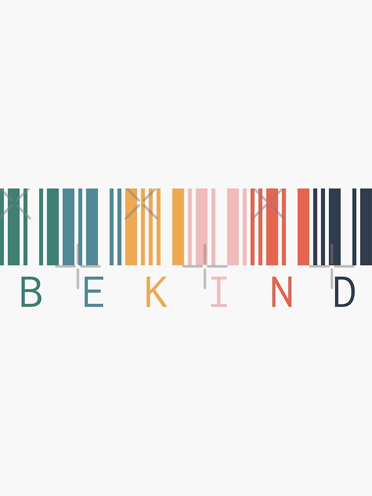 "be kind | barcode | aesthetic" Sticker by rsty11 | Redbubble
